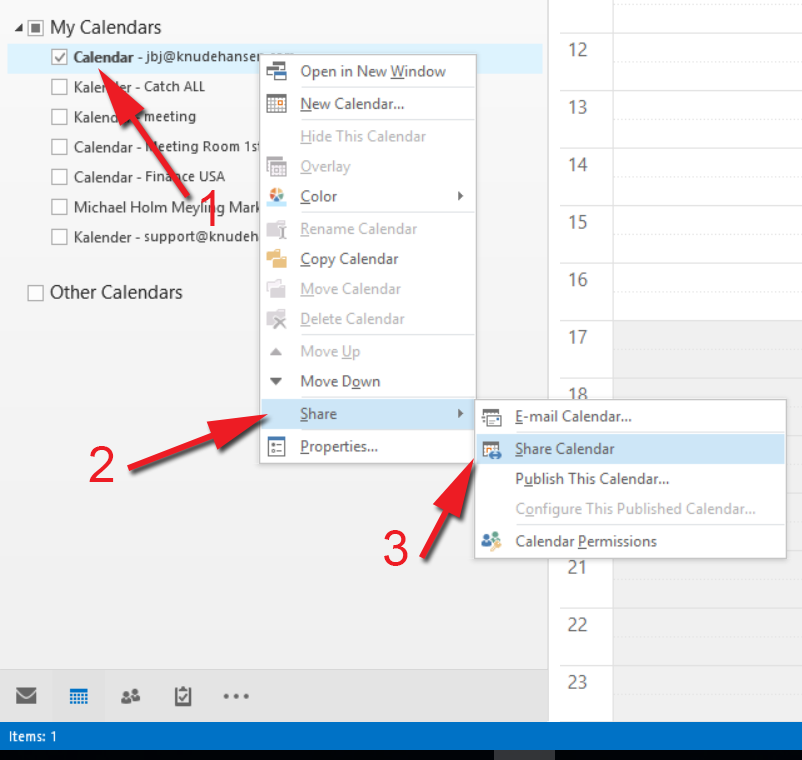 How To Share Your Calendar In Outlook 2016 KNUD E HANSEN A S